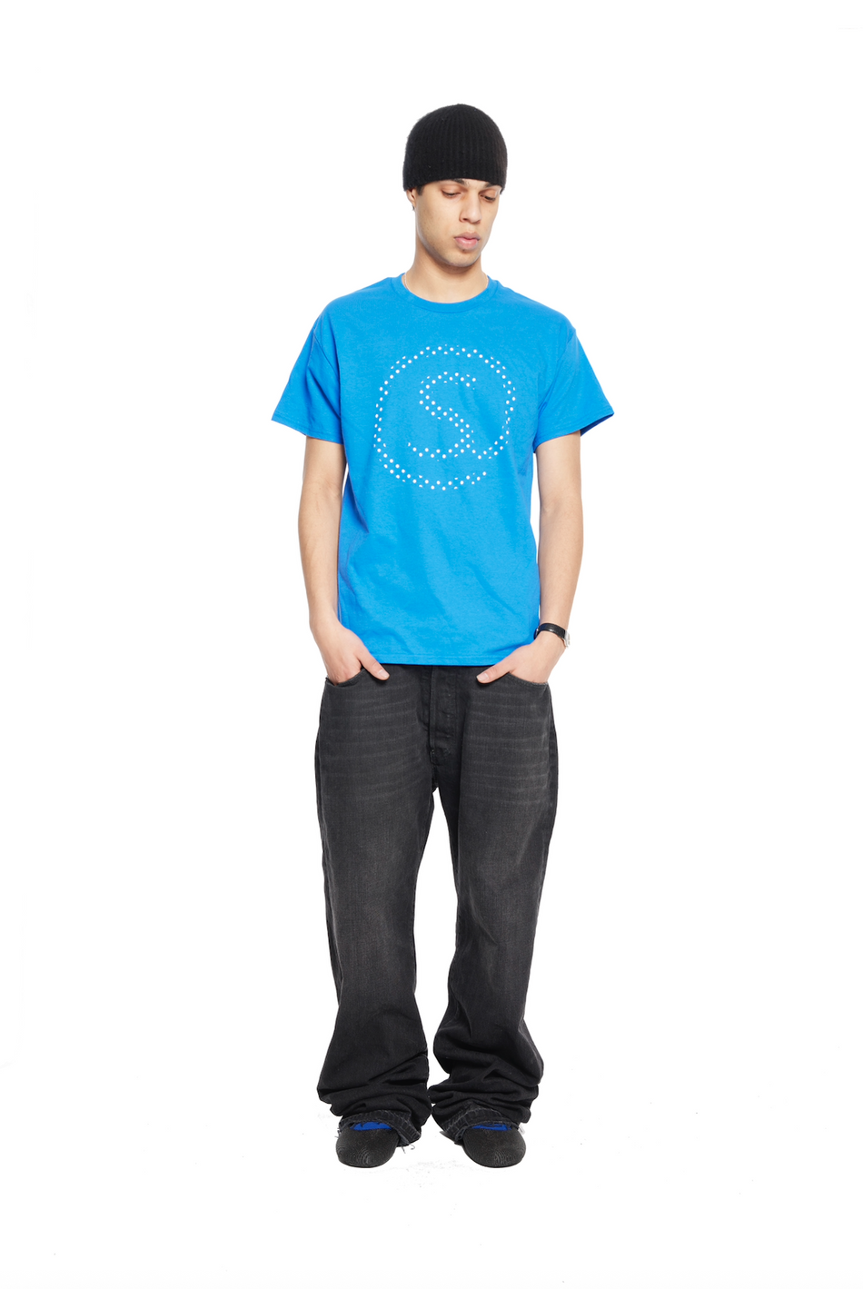 dotted logo t - blue – Shelly footwear